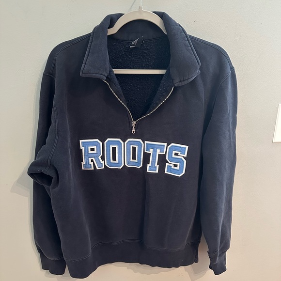 Roots | Tops | Vintage Roots Quarter Zip Embroidered Sweatshirt | Poshmark